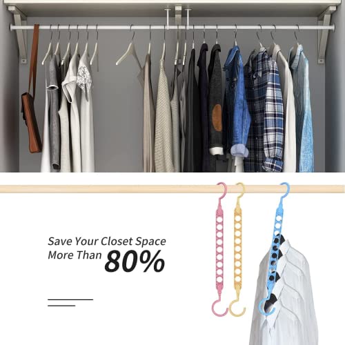 Fun Land 6 Pack Magic Closet Organizers ,9 Hole Space Saving Clothes Hangers for Heavy Clothes, Closet Organizer Hangers for Dorm Room Essentials