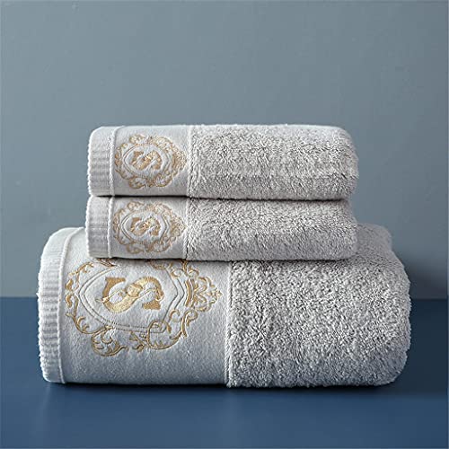 QWERTY Cotton Towels Bathroom Face Bath Towel Set Soft Five Star Hotel Towel Adults Serviette (Color : White)