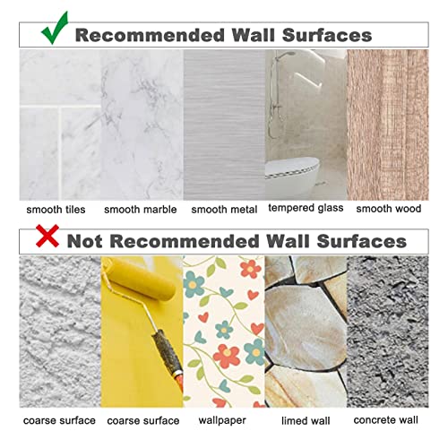 Prasacco 8 Pcs Shower Shelf Adhesive Hooks, Shower Caddy Adhesive Replacement, Strong Adhesive Hooks for Shower Corner Shelf Basket