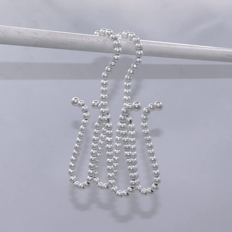 4 Pack Pearl Shoes Hanger Plastic Elegant Shoes Drying Rack Faux Pearl Beaded Shoe Display Closet Organizer Storage for Adults Men Women