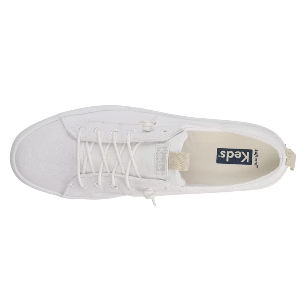 Keds Kickback Canvas Slip on, Sneaker Womens, White, 9 Medium