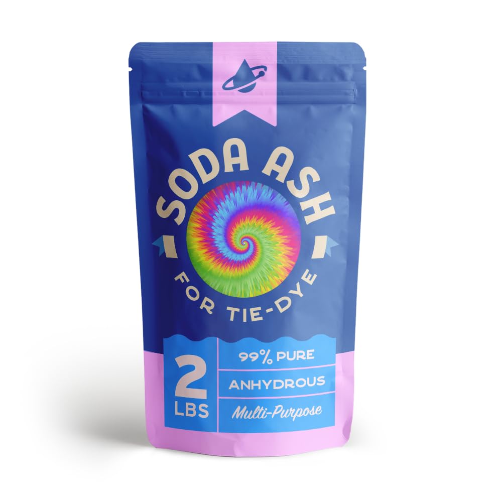 Ecoxall Pure Soda Ash - 2 lb Bag - 100% Pure Sodium Carbonate Powder - Washing Soda, Tie Dye, pH Increaser - Multi-Purpose Powder - Soda Ash for Tie Dye - pH Balancer for Pools