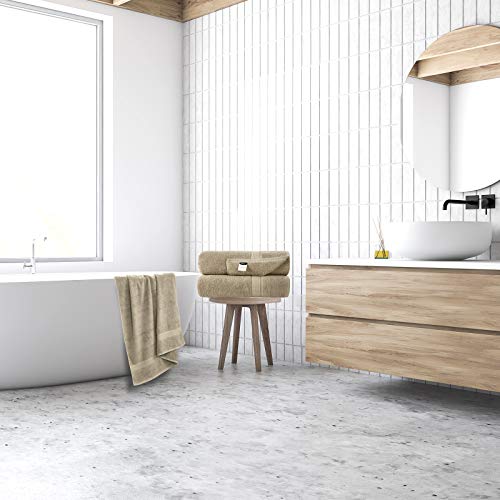 Oakias 2 Pack Luxury Bath Sheets Beige β 35 x 70 Inches β Highly Absorbent & Soft 600 GSM Extra Large Bath Towels