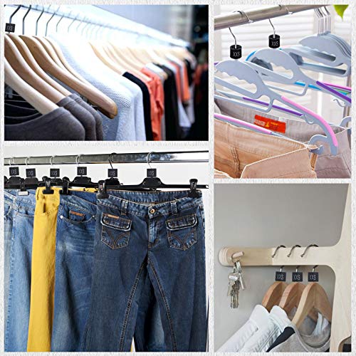 Glarks 150Pcs XXS Black Clothing Hanger Sizer Garment Markers for Clothing Organization in Shops and Closets (XXS-Black-150Pcs)