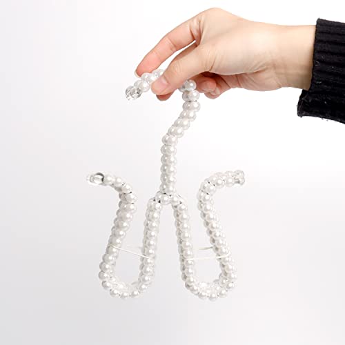 4 Pack Pearl Shoes Hanger Plastic Elegant Shoes Drying Rack Faux Pearl Beaded Shoe Display Closet Organizer Storage for Adults Men Women