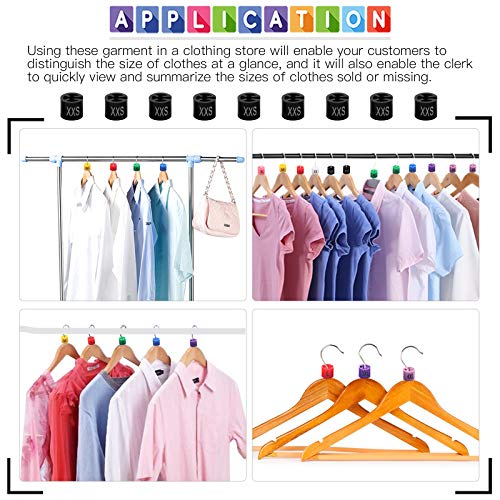 Glarks 150Pcs XXS Black Clothing Hanger Sizer Garment Markers for Clothing Organization in Shops and Closets (XXS-Black-150Pcs)