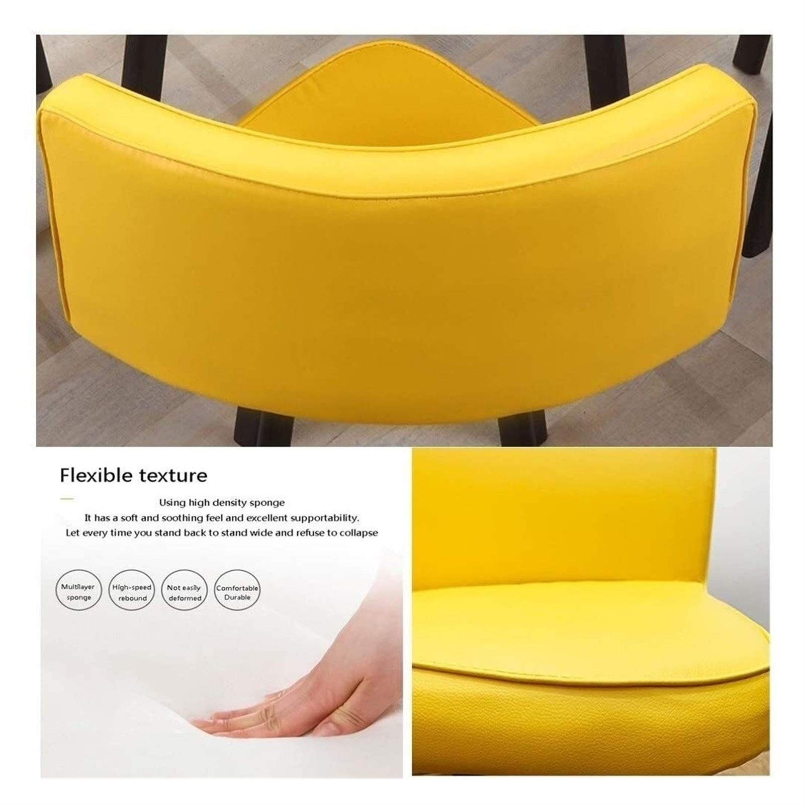 Office Conference Table Small Meeting Room Table, Office Reception Round Table Simple Kitchen Dining Table 90cm1 Table 4 Chairs Living Room Table and Chair Combination Home Bedroom ( Color : Yellow )