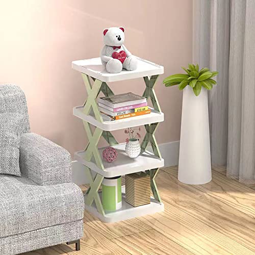 CUSNESTAL Stackable Shoe Rack for Closet, Shoe Organizer Storage for Entryway, Free Combination Shoe Cabinet for Home, 4-tie, Green