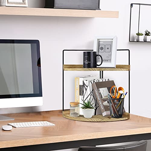 2-Tier Bathroom Counter Organizer, Bathroom Corner Storage Shelf, Bathroom Trays for Counter Vanity Organizer, Cosmetic Holder Perfume Makeup Standing Rack, Bathroom Sink Organizer Kitchen Spice Rack