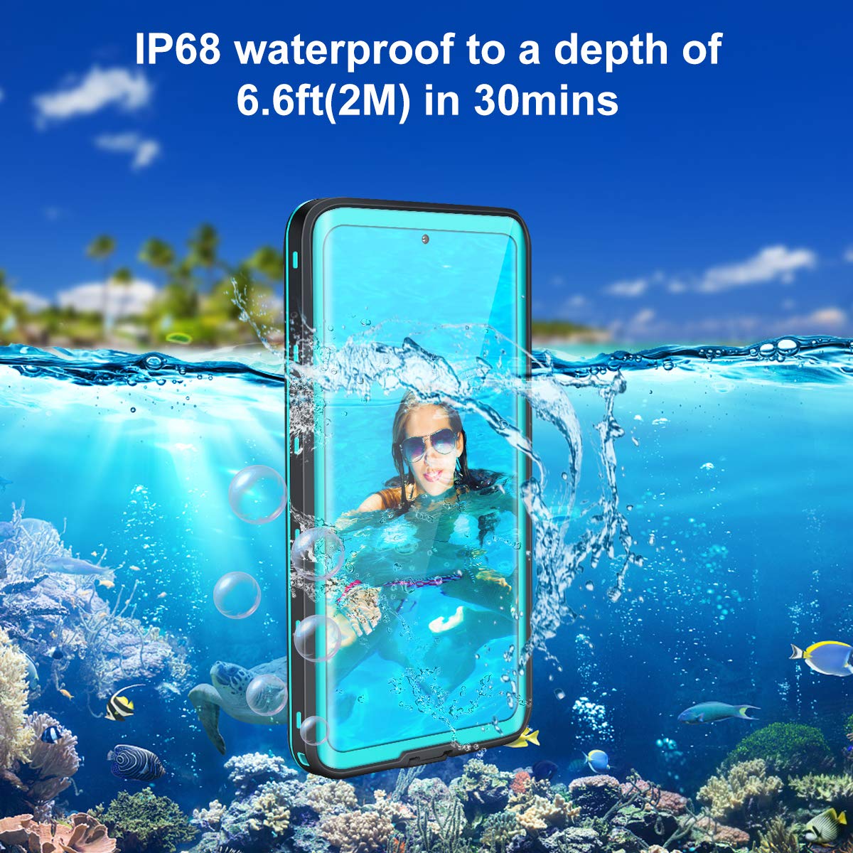 for Samsung Galaxy S21 Ultra Phone Case Waterproof with Screen Protector, Full Body Protection Heavy Duty Shockproof Drop Proof Anti-Scratched Rugged Cases Cover for Galaxy S21 Ultra 6.8" （All Teal）