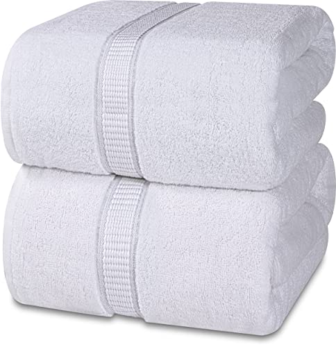 Utopia Towels Bundle Pack of 600 GSM Bath Sheet Set (2-Pack) and Banded Bath Mats (2-Pack) β 100% Ring-Spun Cotton β Highly Absorbent β Soft & Luxurious β White