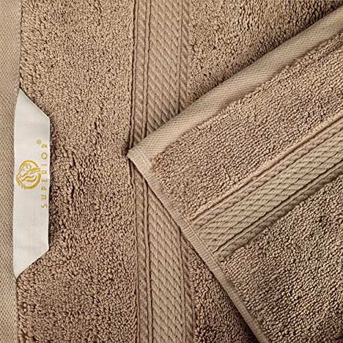 SUPERIOR Egyptian Cotton 2-Piece Solid Bath Sheet Set, Bath Sheet 34β x 68β, 800 GSM, 2-Pieces, Latte