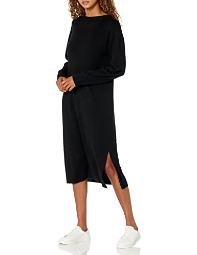 The Drop Women's Suki Rib Midi V-Back Dress, Black, XXL, Plus Size