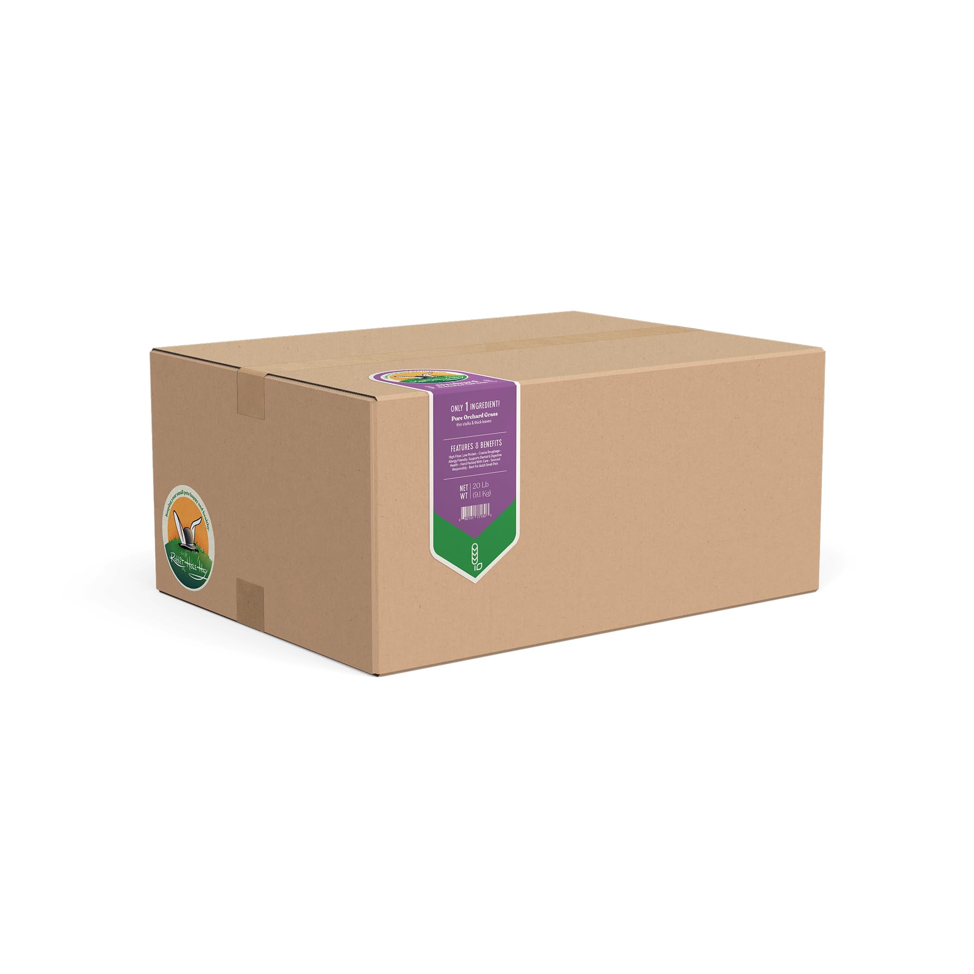 Rabbit Hole Hay - Ultra Premium Coarse Orchard Grass for Small Pets - 20 lb Box - Ideal for Small Pets