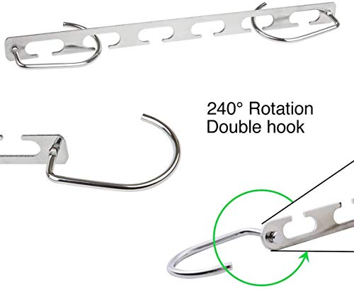Dusdombr 6Pc Space Saving Hangers, Multi-Purpose Metal Magic Hangers Cascading Hanger Hook Design Metal Hangers for Organizing Wardrobe Clothing Hanger