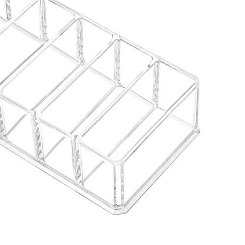 HBlife Clear Acrylic Makeup Compact Organizer, 8 Spaces Vanity Organizer Stand Eyeshadow Pallet Storage for Lipstick Bronzer Powder Highlighter, Skincare Cosmetic Display Cases for Bathroom