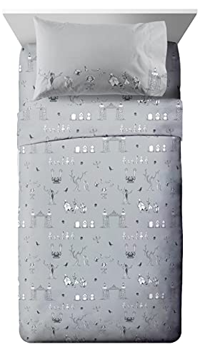 Jay Franco Disney Haunted Mansion Happy Haunts Damask 7 Piece Full Bed Set - Includes Reversible Comforter & Sheet Set - Super Soft Fade Resistant Microfiber - (Official Disney Product)