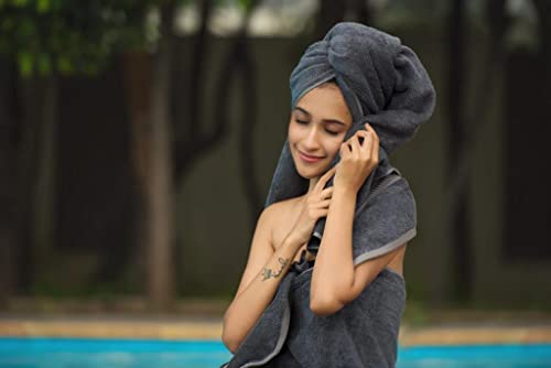 Ariv Towels - Bath Towels Set - Premium Bamboo Cotton Bath Towels - Ultra Absorbent, Soft Feel, Large and Quick Drying 30" X 52" (Grey) - Towel Set of 4