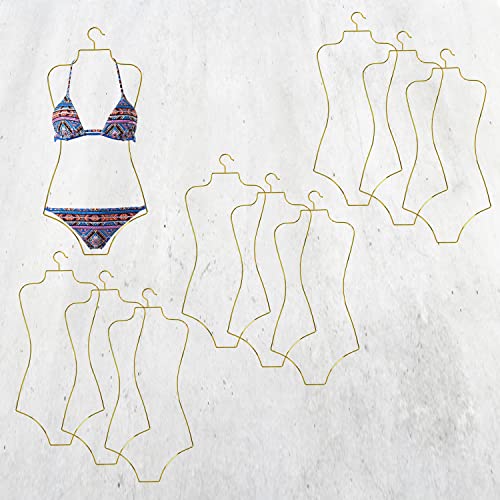 UTILE Lingerie Hangers Display Wire Metal Hangers Body Shape Bulk Hangers Gold Hangers for Clothes Bikini Swimwear Retail Hangers 10 Pack