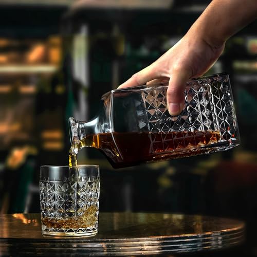 LIGHTEN LIFE Whiskey Decanter,34 oz Liquor Decanter with Stopper in Gift Box,Premium Bourbon Decanter,Crystal Scotch Decanter for Whiskey,Bourbon,Scotch…