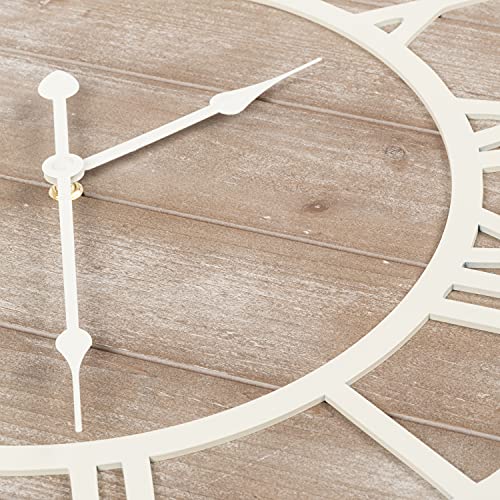 La Crosse Clock 404-3450 19.7-Inch Harper Wood Quartz Wall Clock, Brown