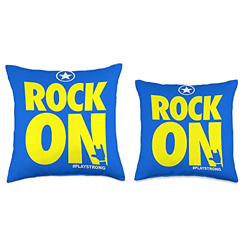 Play Strong Rock ON Throw Pillow, 16x16, Multicolor
