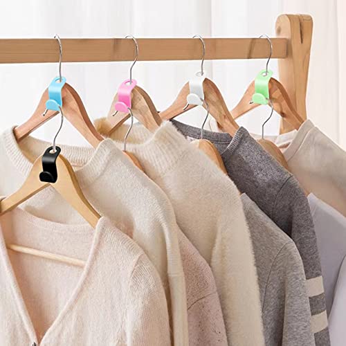 100 Pcs Clothes Hanger Connector Hooks Plastic Hanger Hooks for Clothes, Hanger Hooks Space Saver for Plastic Hangers