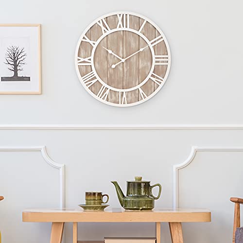 La Crosse Clock 404-3450 19.7-Inch Harper Wood Quartz Wall Clock, Brown