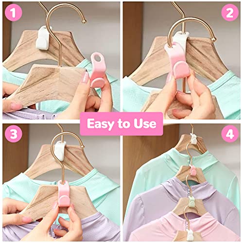 100 Pcs Clothes Hanger Connector Hooks Plastic Hanger Hooks for Clothes, Hanger Hooks Space Saver for Plastic Hangers