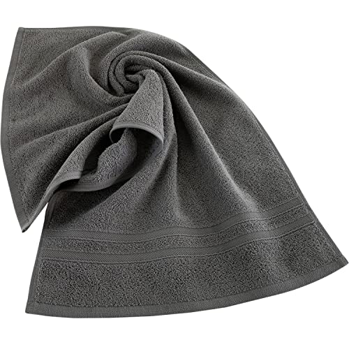 Hammam Linen Bath Sheet Towels 6 Pieces Bundle | Includes: 2 Luxury Bath Sheet Towels, 4 Hand Towels | Quality, Soft Towel Set | Grey