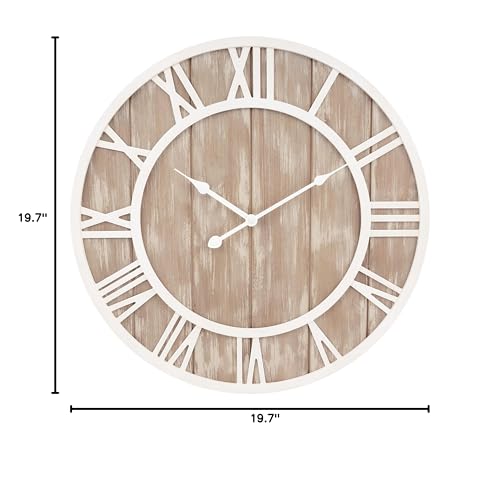 La Crosse Clock 404-3450 19.7-Inch Harper Wood Quartz Wall Clock, Brown