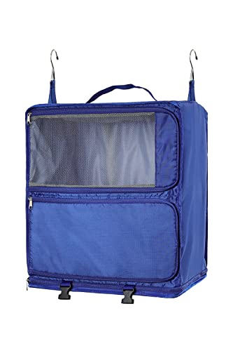 ELEZAY Hanging Packing Cubes Portable Closet 3-Shelf Travel Collapsible Compression Garment Organizer for Carry-on Luggage Suitcase Space Saver Bag XX-Large, Black