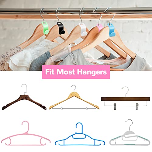 100 Pcs Clothes Hanger Connector Hooks Plastic Hanger Hooks for Clothes, Hanger Hooks Space Saver for Plastic Hangers