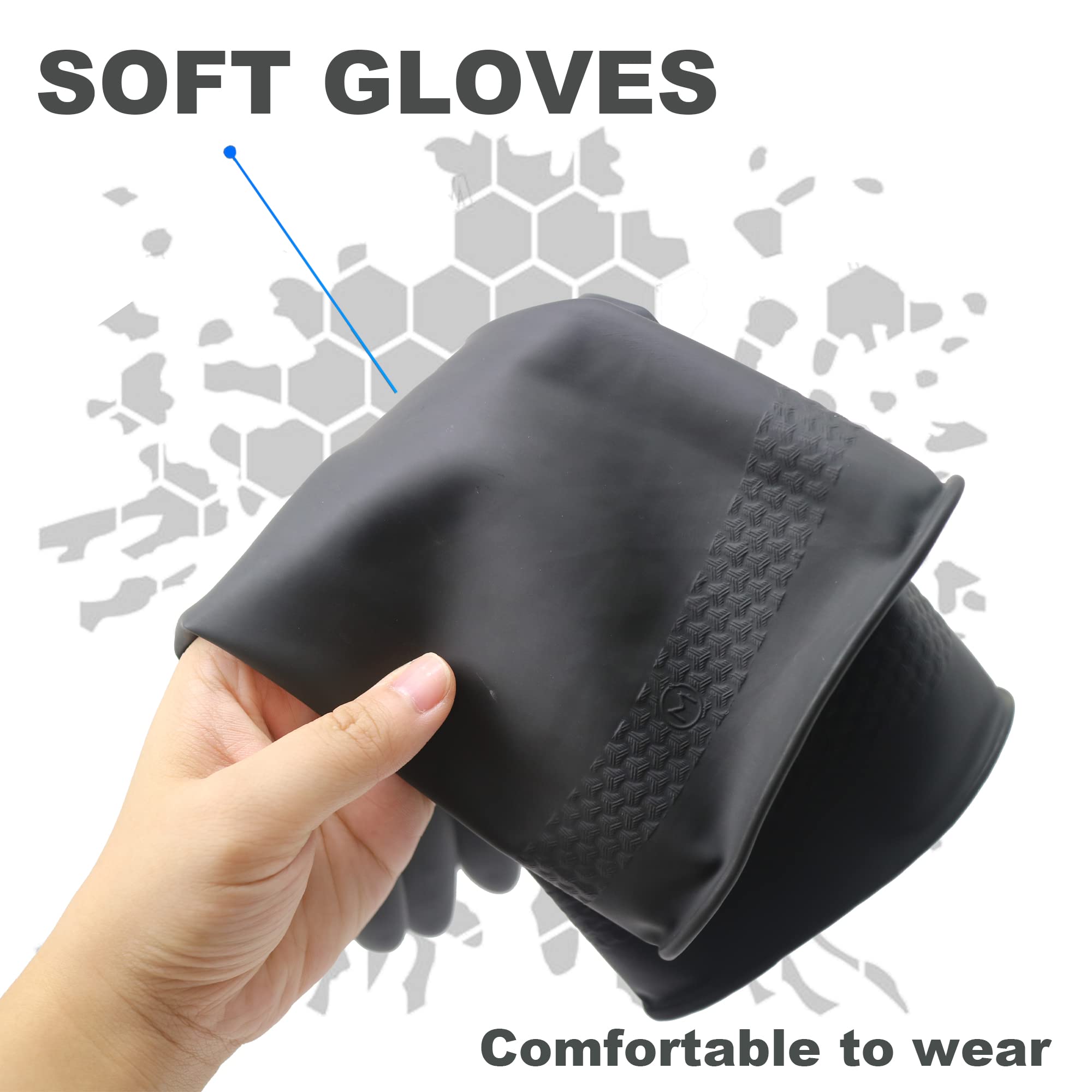 ROYAKI Chemical Resistant Gloves,Waterproof Cleaning Protective Safety Work Heavy Duty Gloves,12", 1 Pair Size Small