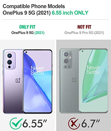 Poetic Guardian Series Case Designed for Oneplus 9 5G, Full-Body Hybrid Shockproof Bumper Cover with Built-in-Screen Protector, Green/Clear