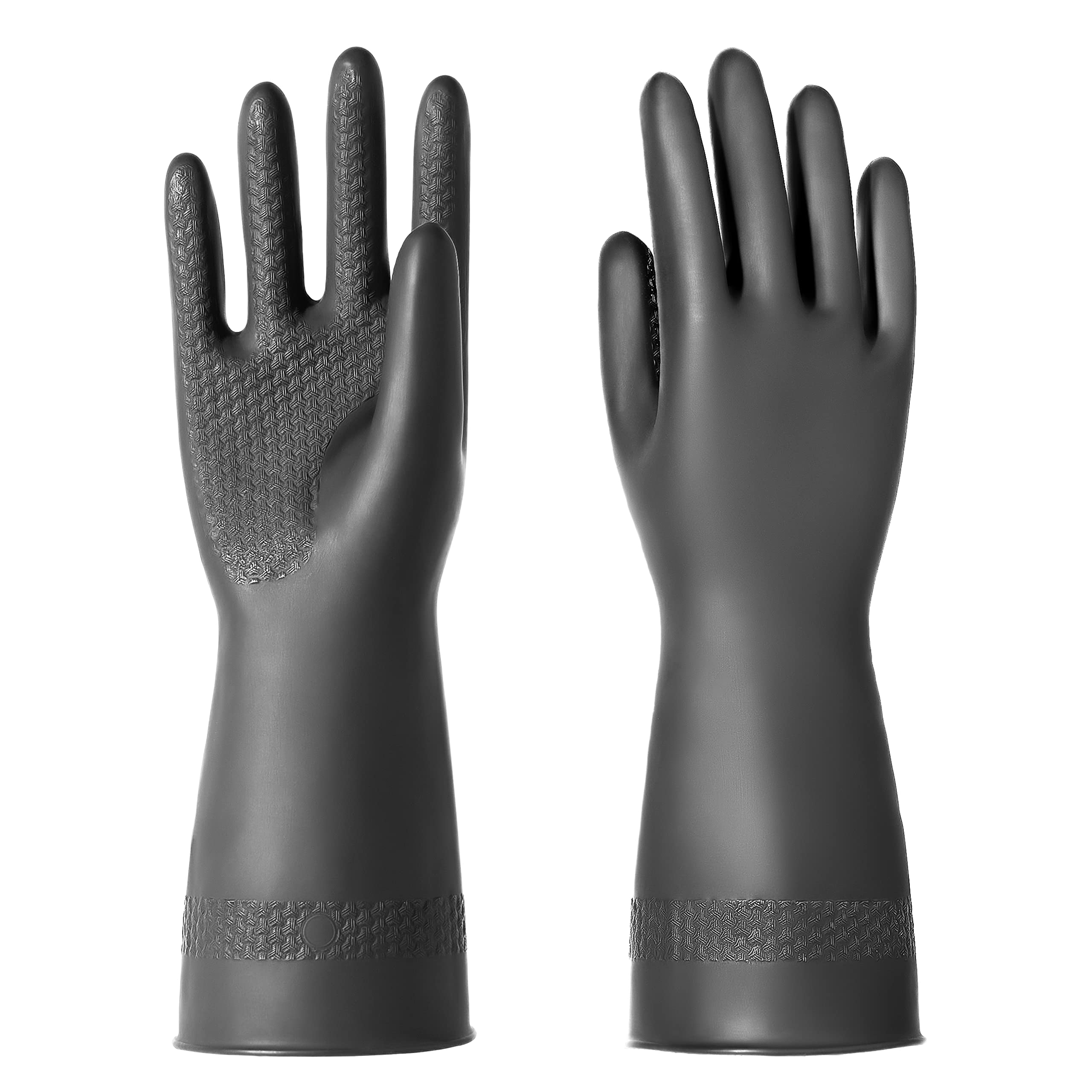ROYAKI Chemical Resistant Gloves,Waterproof Cleaning Protective Safety Work Heavy Duty Gloves,12", 1 Pair Size Small