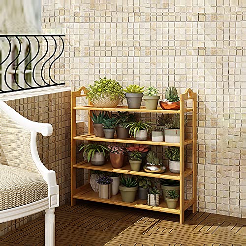 W.CABIN 4 Tier Bamboo Shoe Rack,Shoe Organizer Free Standing Entryway Shoe Tower Shelf,Multi-function Storage Organizer Boots Storage Shelf Home Furniture Modern,Bamboo