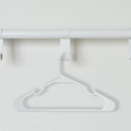 SEDLAV White Hangers Set with Built-in Shoulder Grooves β Reinforced Plastic Edges for Stability and Support, Slim Design, Plastic Smooth Edges for Hanging Thin Strap Shirts, t-Shirts, Blouses