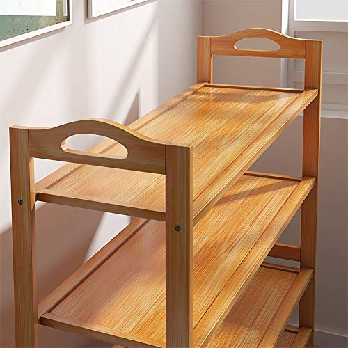 W.CABIN 4 Tier Bamboo Shoe Rack,Shoe Organizer Free Standing Entryway Shoe Tower Shelf,Multi-function Storage Organizer Boots Storage Shelf Home Furniture Modern,Bamboo