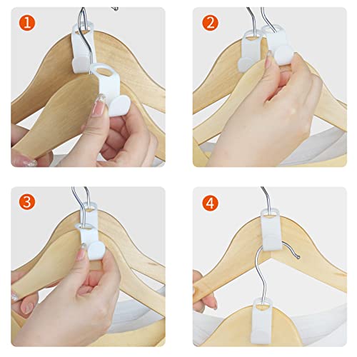 SLMT Clothes Hanger Connector Hooks 50PCS Space Saving Extender Hooks for Plastic Hangers Velvet Hangers Wooden Hangers Wire Hangers Heavy Duty Hangers (50 Pack)