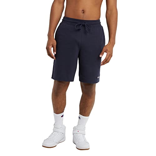 Champion Men's Jersey Gym, 100% Cotton Athletic, Sports Shorts, 7" & 9", Navy Script & Taglet, X-Large