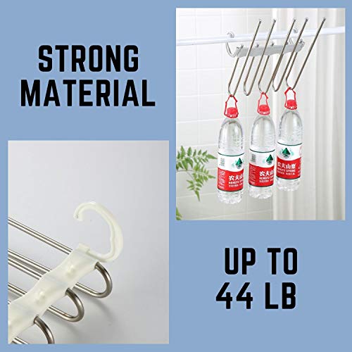 Kumillet Multifunctional Pants Hangers 2 Packs - space saving non slip rack organizer foldable hangers for clothes scarf jeans trousers shorts closet bottom heavy metal multi clothing (White, 6 Hooks)