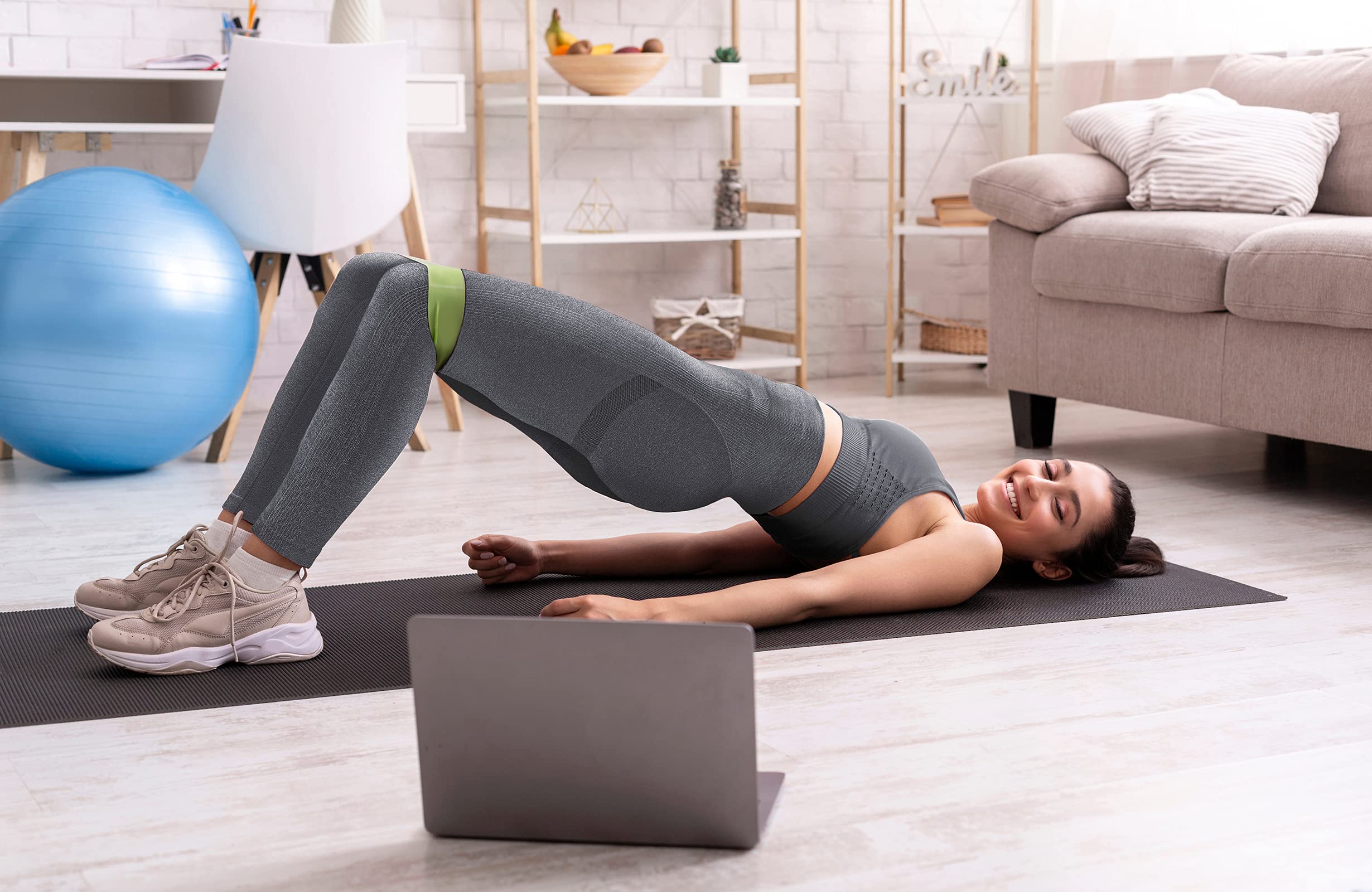 CHRLEISURE 3 Piece Workout Leggings Sets for Women, Gym Scrunch Butt Butt Lifting Seamless Leggings (Dark Gray, L)