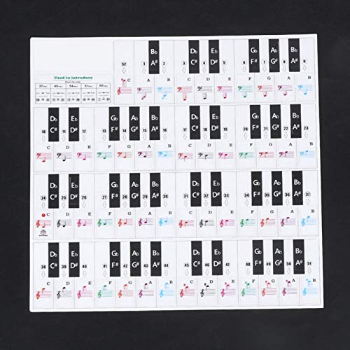 Keyboard or Piano Stickers, Really Useful Piano Poster Environmentally Friendly Transparent Piano Key Stickers for Piano Beginner(T to 31WM)