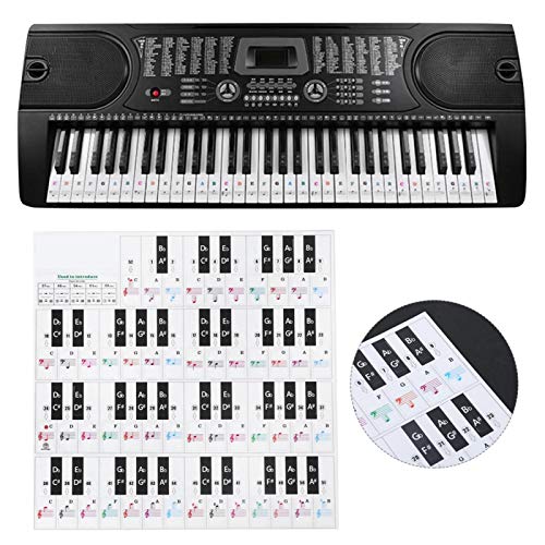 Keyboard or Piano Stickers, Really Useful Piano Poster Environmentally Friendly Transparent Piano Key Stickers for Piano Beginner(T to 31WM)
