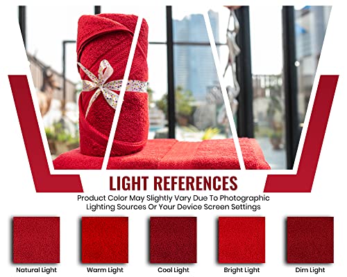 AKTI Premium Cotton Bath Sheets Towels for Adults, 35x70 Inches, Pack of 2, Super Soft, Extra Absorbent, Hotel & Spa Quality Bath Towels Extra Large, 580 GSM - Red Towels for Bathroom