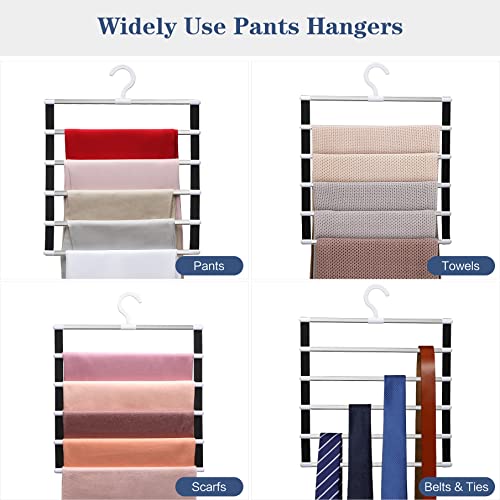 2 Pack Pants-Hangers-Space-Saving,Al Alloy-Closet-Organizers-and-Storage,Folding Non-Slip-Closet-Organizer-Clothes-Organization-and-Storage Jeans Trousers Scarf Hangers,College-Dorm-Room-Essentials