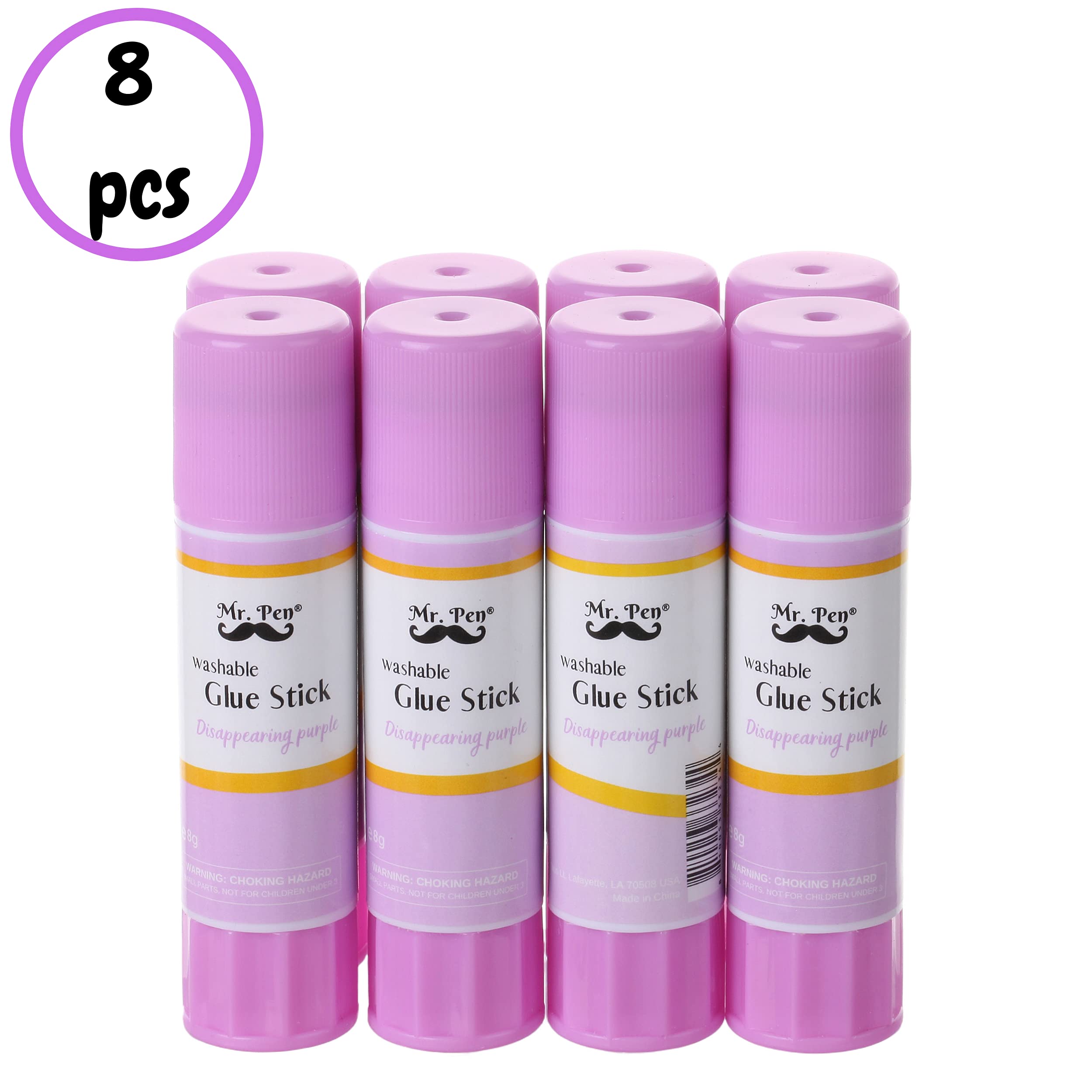 Mr. Pen- Disappearing Purple Glue Sticks, 8 Pack, Washable, Glue Sticks, School Glue Sticks, Glue Sticks for Kids, Purple Glue Sticks, School Glue, Kids Glue Sticks, Scrapbooking Glue, Craft Sticks