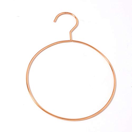 Zerodeko Laundry Rack 5pcs Round Circle Hanger Space- Saving Hanger Thong Underwears Display Ring Hanger Display Hoop Rack for Scarves Shawl and Belts Rose Gold Metal Hangers