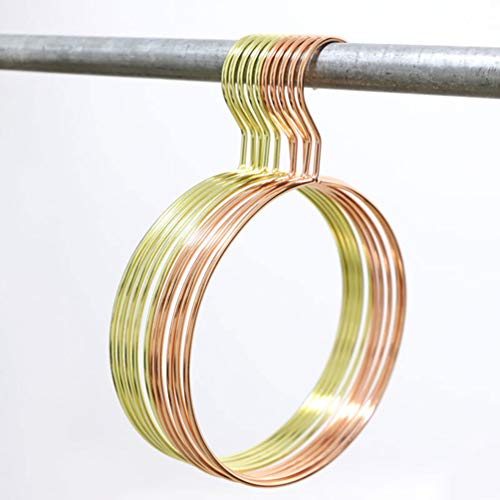Zerodeko Laundry Rack 5pcs Round Circle Hanger Space- Saving Hanger Thong Underwears Display Ring Hanger Display Hoop Rack for Scarves Shawl and Belts Rose Gold Metal Hangers